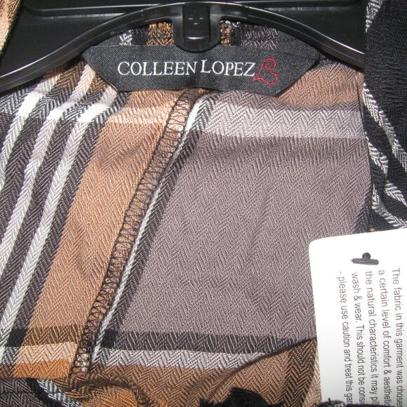 Colleen Lopez | Jackets & Coats | Colleen Lopez Brown Plaid Tassel Open ...